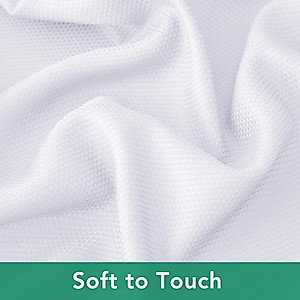 Biscaynebay Textured Fabric Tablecloths Round 70" for Tables' Diameters from 30" to 48", White Water Resistant Tablecloths for Dining, Kitchen, Wedding and Parties etc. Machine Washable