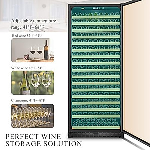 Lanbo Wine Cooler Refrigerator, 289 Bottle Large Capacity Wine Fridge Double-Paned Tempered Glass Door and Safety Lock, 32 Inch