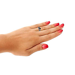 MauliJewels 1.50 Carat Black Diamond Bridal Ring Set For Women Crafted Prong 10K Solid Rose,Whit & Yellow Gold