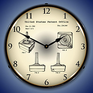 Collectable Sign and Clock Gaming Console 2600 Joystick Controller 1980 1 of 29 Gaming Patents Clocks