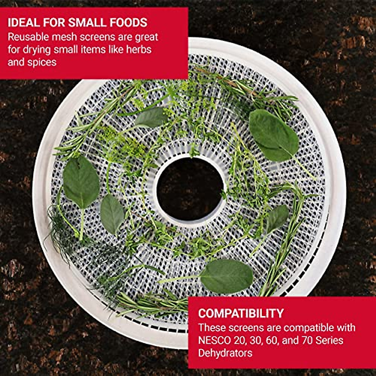 NESCO LM-2-6 Round Plastic Mesh 13 1/2" Clean-A-Screens, for Dehydrators, (Pack of 2)