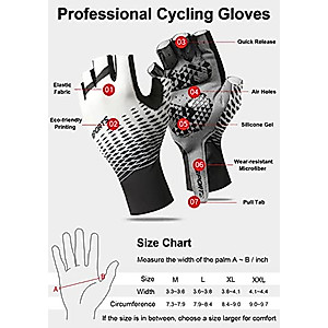 SUJAYU Cycling Gloves Mountain Bike Gloves, Half Finger MTB Gloves Bike Gloves for Men Cycling Mountain Bike Accessories, Bicycle Gloves Riding Gloves