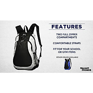 DISCOUNT PROMOS Large Sports Backpack with Mesh Pockets Set of 10, Bulk Pack - Perfect for School, Office, Outdoor Sports - Grey