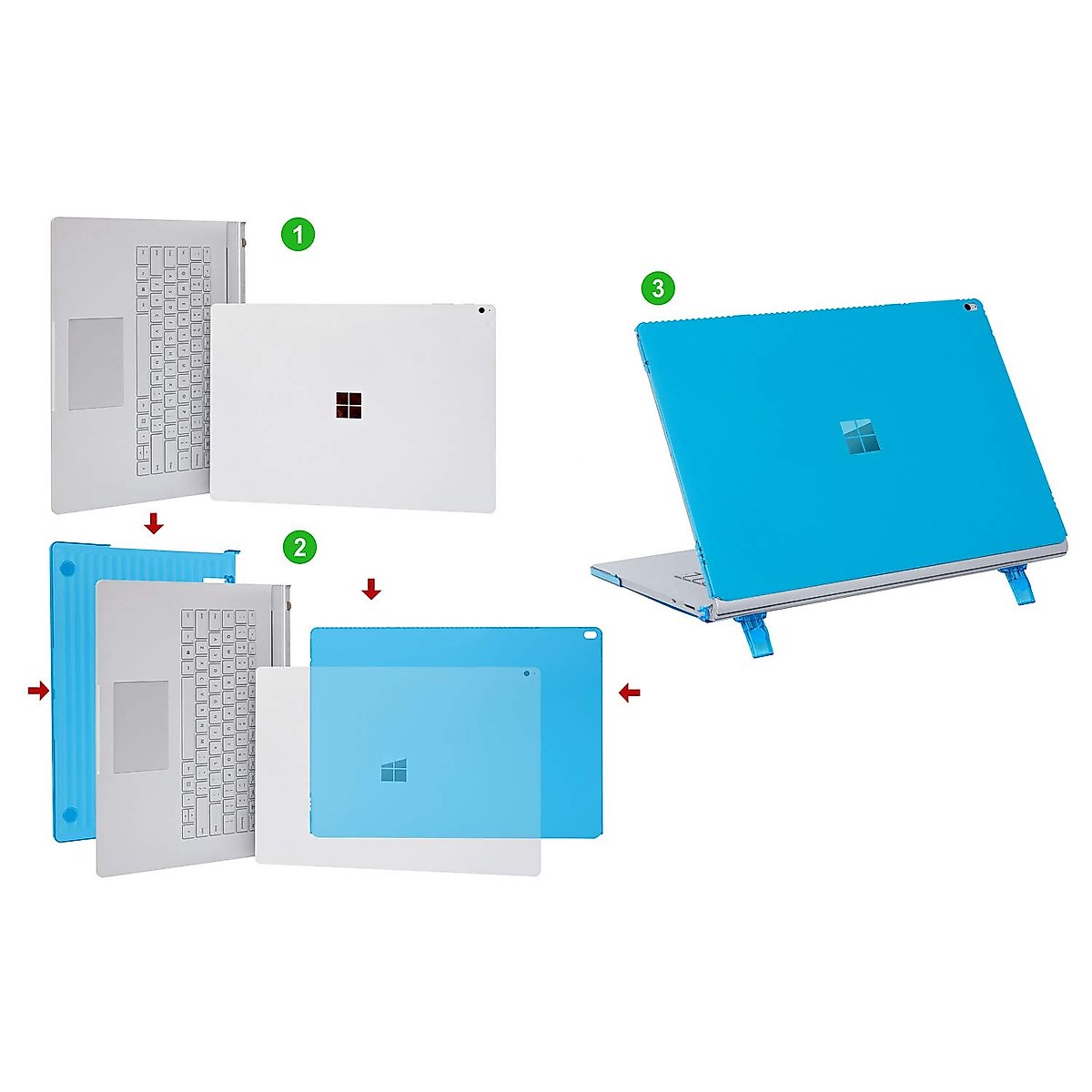 mCover Case Compatible for 2017~2022 15" Microsoft Surface Book 2/3 with Detachable Tablet Display ONLY (NOT Fitting Cheaper Surface Laptop Models) - Clear