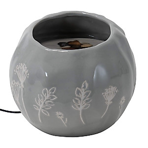 Foreside Home and Garden Multicolor Wildflower Ceramic Indoor Water Fountain with Pump
