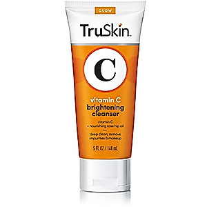 TruSkin Vitamin C Cleanser for Face - Brightening Face Wash with Vitamins C & E, Rosehip Oil, Aloe Vera and MSM - Deep Clean and Refresh for Radiant, Healthy-Looking Skin, 5 fl oz
