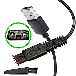 Shave Right USB Cable Compatible with MicroTouch Solo Men's Electric Shaver, 39.4in 5V Replacement Charger Cord