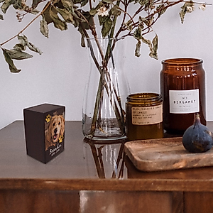 Custom Pet Keepsake Urns for Dogs, Wooden Box for Pet Ashes with Photo for Your Beloved Pets, Pet Cremation Urns as Sympathy Gifts for Pet Lovers - Small, 6" x 4" x 2.75" Pet Urns (Design 5)