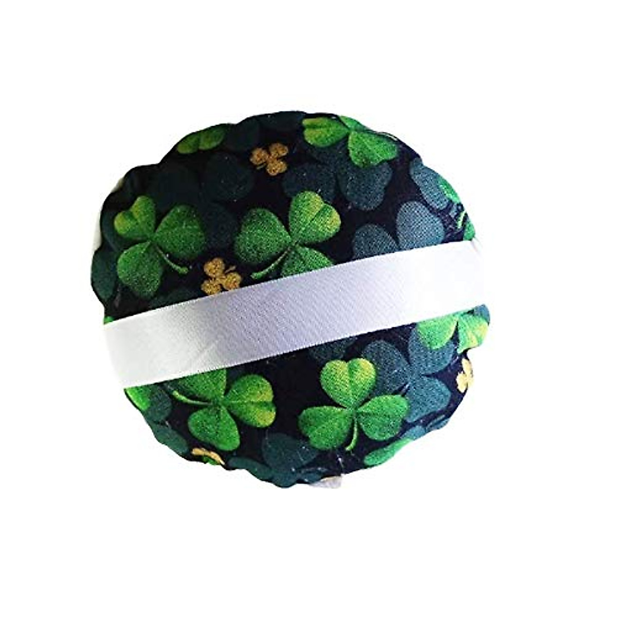 Golden Shamrocks & Clover design Fluffy Fleece Powder Puff for Dusting Powder Large 5"