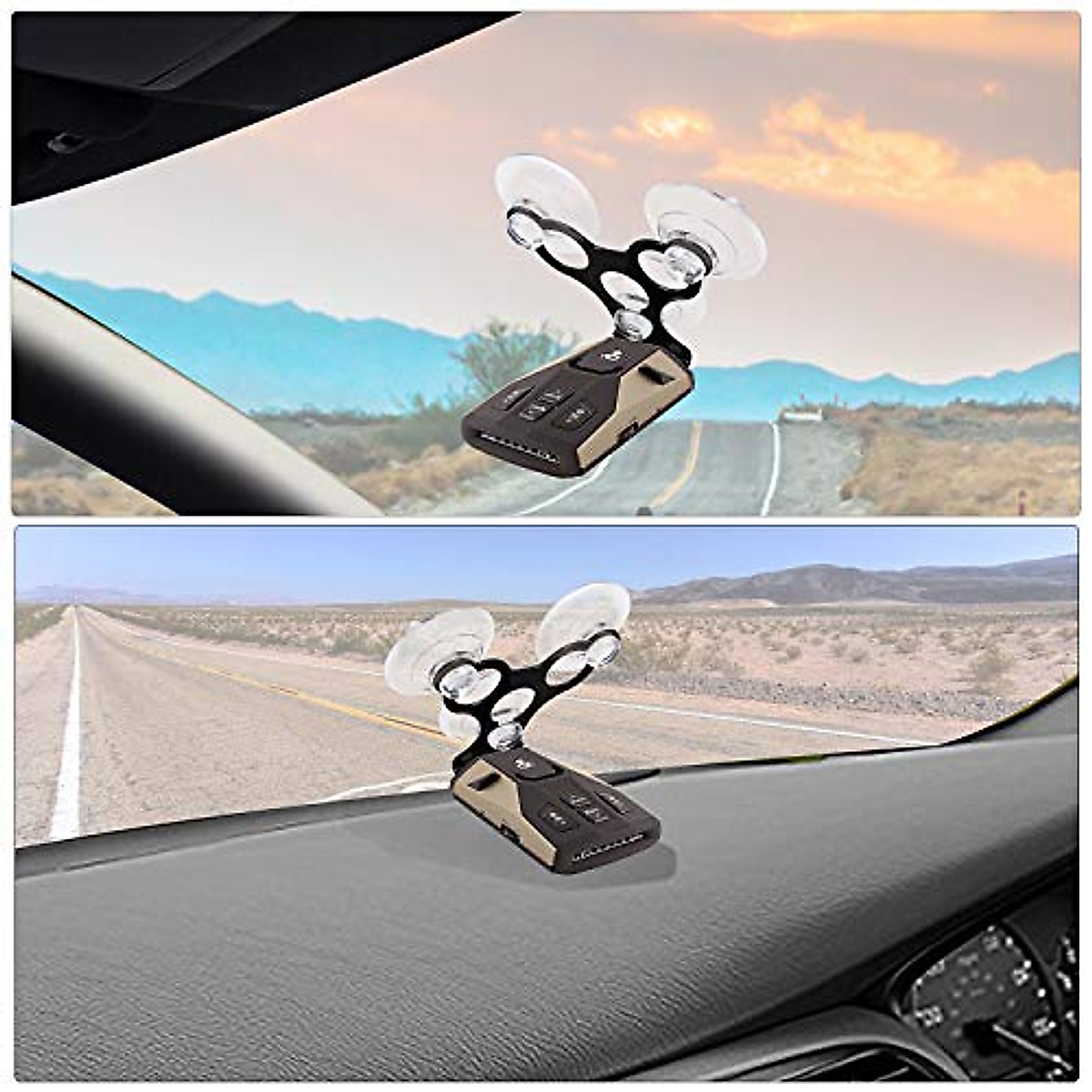 YiePhiot Windshield Suction Cup Mount Holder Compatible with Cobra Radar Detectors Cobra RAD 450, 8-Band, ESD-6100, ESD-7000, XRS-9300, PRO-9780 and All Recent Models (Bracket & 6 Suction Cups)