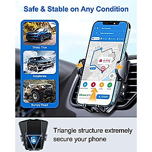 vanva [ Military-Grade Protection Universal Air Vent Car Mount, [ Big Phones & Thick Case Friendly ] Cell Phone Holder for Car Hands Free Clamp Cradle Vehicle fit for All Apple (B1)