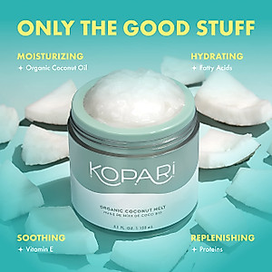 Kopari Organic Coconut Melt | Multi Purpose Skin Moisturizer, 100% Unrefined Coconut Oil Skin Care For Body, Hair, Face | Vegan, Cruelty Free, Paraben & Sulfate Free | 5.1 Oz