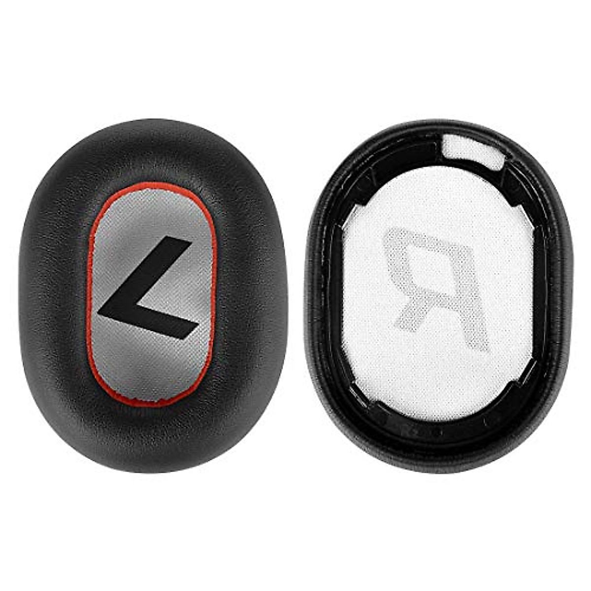 Geekria QuickFit Protein Leather Replacement Ear Pads for Plantronics BackBeat PRO 2, BackBeat PRO 2 Special Edition, Voyager 8200 UC Headphones Ear Cushions, Headset Earpads, Ear Cups (Black/Red)