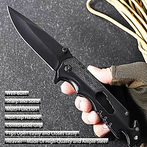 ANXYPGX Pocket Knife for Men,Folding Knife with Stainless Steel 7Cr13Mov 4'' Blade，Knife with Clip for Camping,Hunting,Survival and Outdoor Activities-Good for Mens Gift