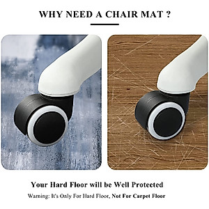 Pauwer Office Chair Mat for Hardwood Floors, 36'' x 48'' Computer Gaming Rolling Chair Mat, Low-Pile Desk Chair Mat Floor Mat Carpet Large Anti-Slip Floor Protector for Home Office