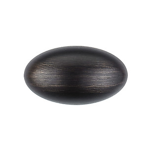Richelieu Hardware BP444340BORB Olinville Collection 1 9/16-inch (40 mm) x 7/8-inch (22 mm) Brushed Oil-Rubbed Bronze Traditional Cabinet and Drawer Oval Knob for Kitchen, Bathroom, and Furniture