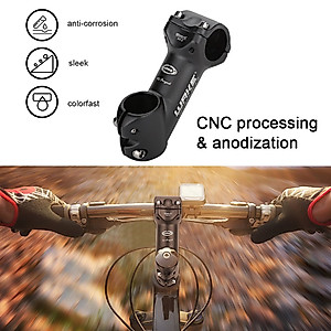 Tbest Bike Stem,Up Angled Bike Stem,Mountain Bike Stem,Wake Adjustable Bike ycle Handlebar Stem Suitable for Mountain Bike,Road Bike,BMX, Carbon Road Bike stem