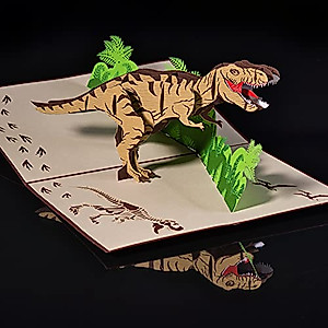 T Rex Dinosaur Birthday Card by Devine Popup Cards | 3D Cards Pop Up Birthday Cards Kids Dad Husband | Pop Up Greeting Cards | Funny 3D Card | Love Father Boy Son