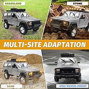 Leopmase RC Rock Crawler,1:12 Scale Remote Control Car, 4x4 Offroad Crawler Remote Control Truck for Adults, Waterproof Outdoor RC Hobby Grade Car, W/Light All Terrains Vehicle Kids Age 8-13 Gifts