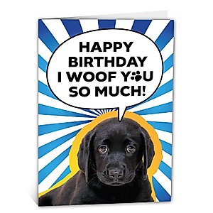 Labrador Retriever Birthday Card for a Dog Lover Card Featuring Adorable Pup | Large Size