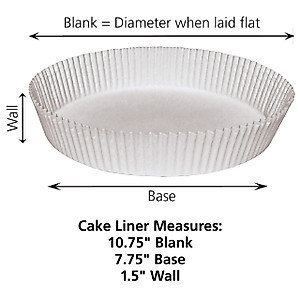Hoffmaster BL8FCL Waxed, Fluted Round Cake/Tart Liner, 10-3/4" Diameter x 1-1/2" Height, White (4 Packs of 250)