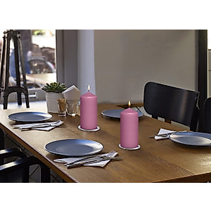 BOLSIUS 8 Pink Pillar Candles - 2.75 x 5 Inches - Premium European Quality - Individually Wrapped - 43 Hours Burn Time - Dripless & Smokeless - Unscented Dinner, Wedding, Party, & Restaurant Candles