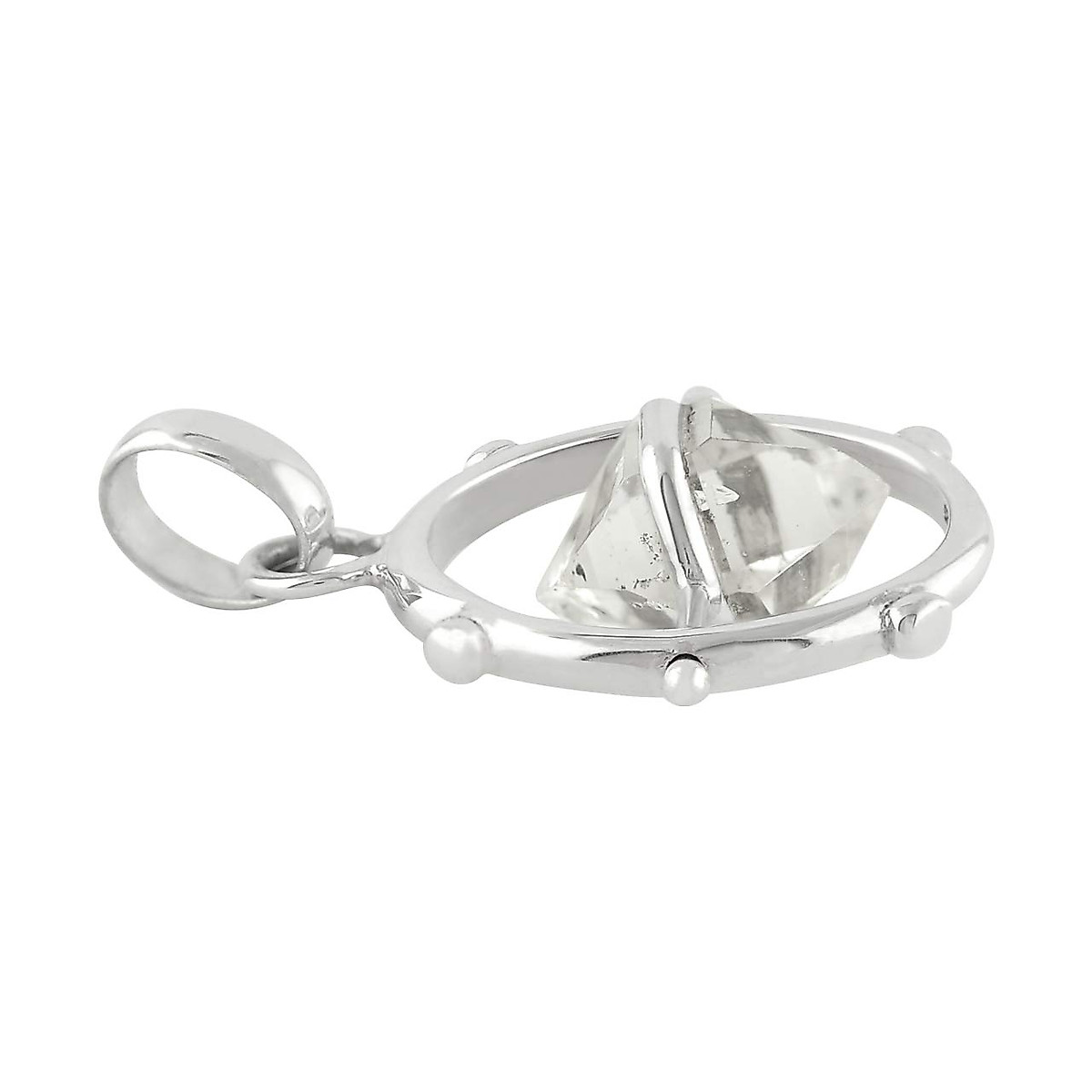 Starborn Herkimer Diamond Spinner Pendant in Sterling Silver