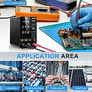 NICE-POWER DC Power Supply Variable 30V 10A, 300W Encoder Adjustable 6V 12V 24V LiFePO4 Lithium Ion etc. Battery Charger Regulated Lab Bench Power Supply Output Switch/OCP Function/Quick Charge Port