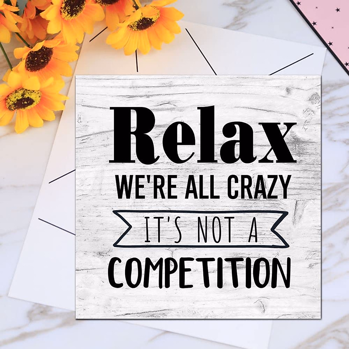 Relax We're All Crazy Wooden Name Plate for House Wooden Letter Name Signs Wood Framed Signs No Odor Beautiful Fairy Tale for Baby and Expecting