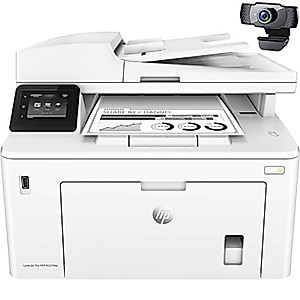 HP Laserjet Pro MFP M227fdw All-in-One Wireless NFC Monochrome Laser Printer - Print Scan Copy Fax - 30 ppm, 1200x1200 dpi, 8.5x14, Auto Duplex Printing, 35-Sheet ADF, Cbmou External Webcam