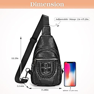 SUOSDEY Sling Bag Crossbody Bags for Women PU Leather Sling Backpack Travel Cycling Hiking
