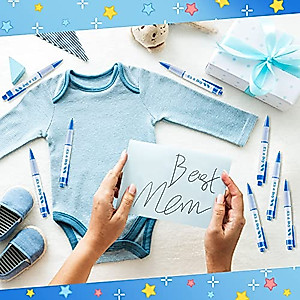 Woanger 36 Pcs Retractable Gel Pen Light Blue Baby Shower Pens with Rotating Messages for Baby Shower Favors Party Guests Gifts (It's a Boy Style)