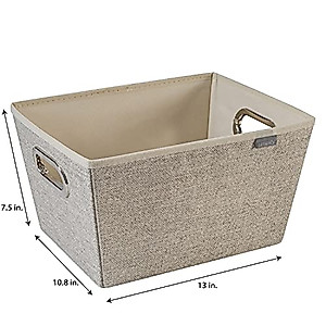 Simplify Medium Grommet Bin in Faux Jute Storage Basket, Beige
