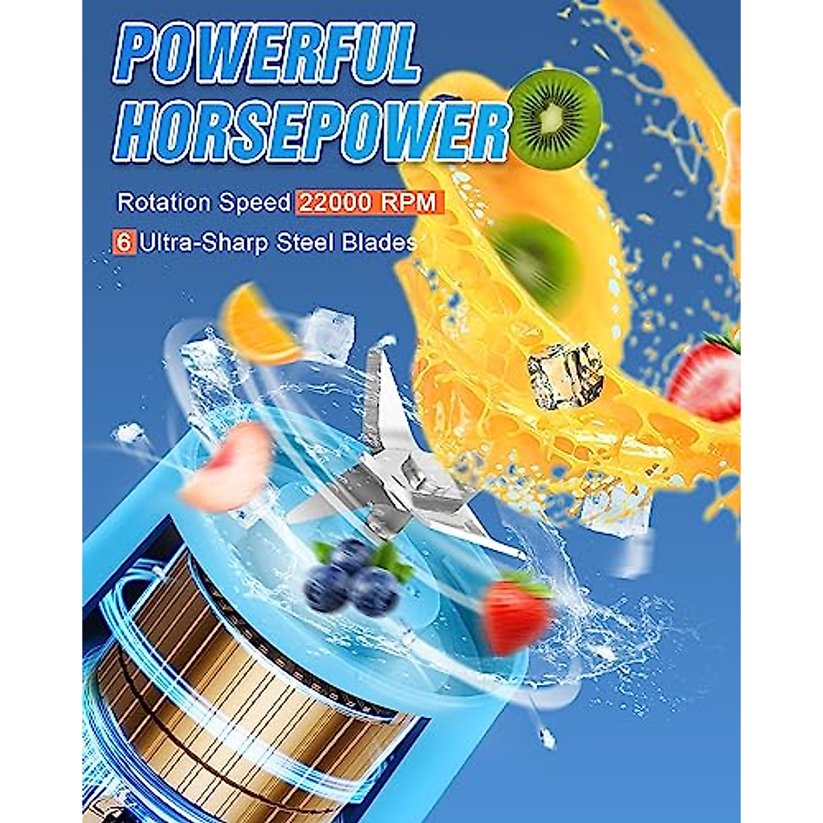 Personal Blender with USB Rechargeable Mini Fruit Juice Mixer, Mini Portable Blender for Smoothies and Shakes Mini Juicer Cup Travel 380ML