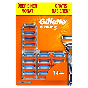 Gillette Fusion 5 Razor Blades with Trimmer Blade for Precision and Anti-Slip Coating, 14 Replacement Blades
