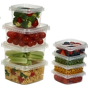 16-oz. Square Clear Deli Containers with Lids , Tamper-Proof BPA-Free , Take Out Food Storage Containers Space Saver Airtight Meal Prep Container , 25Pack