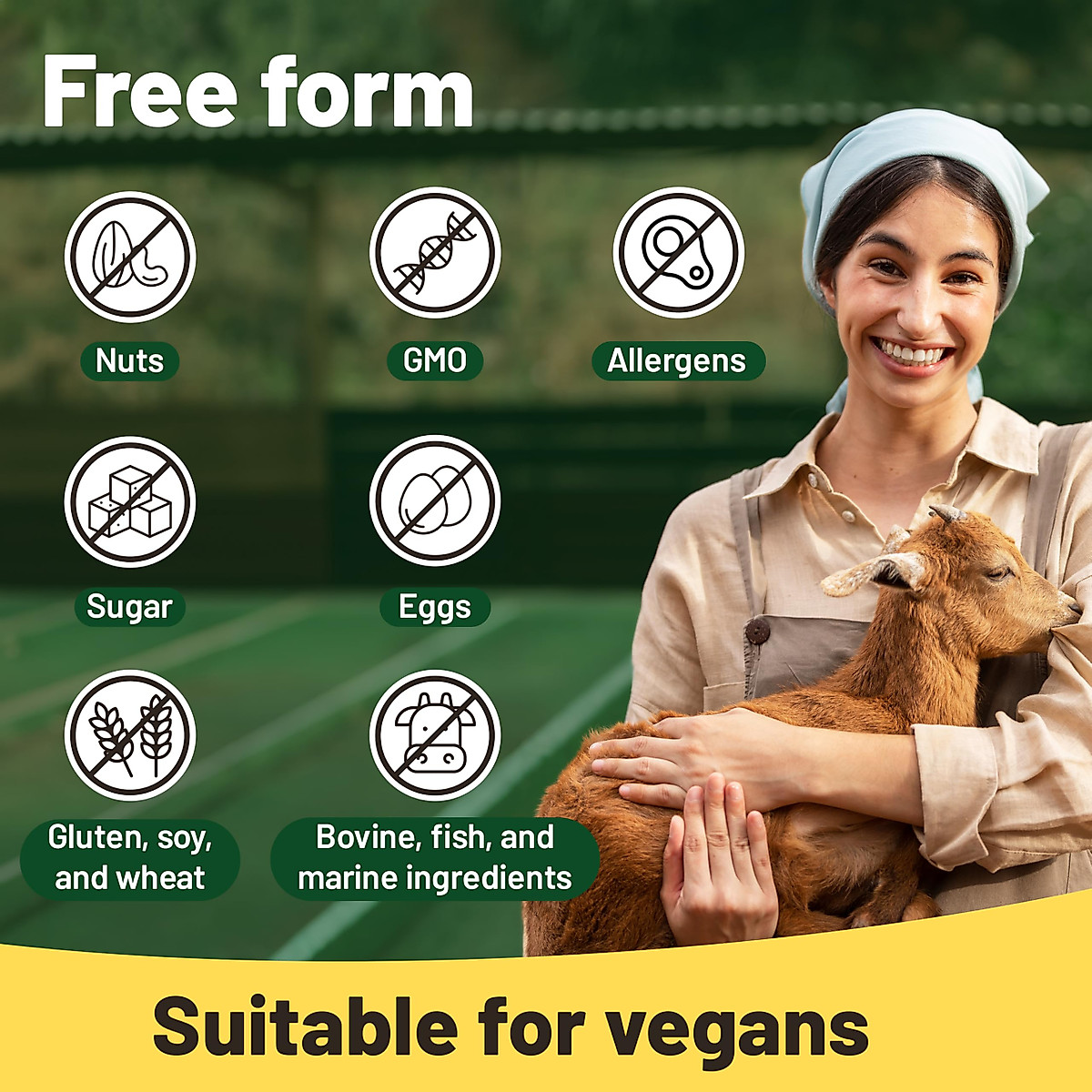 Vegan Collagen Supplements with Biotin for Hair, Skin, Nails & Joints - 2 Months Supply. Cruelty Free Plant Based Collagen Vegan, Vegetarian Collagen Booster Pills for Women and Men