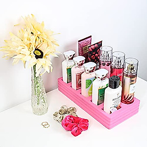 Polar Whale Lotion and Body Spray Stand Organizer Tray Pink Durable Foam Washable Waterproof Insert for Home Bathroom Bedroom Office 12 x 6 x 2 Inches 10 Slots