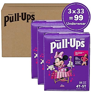 Pull-Ups Girls' Potty Training Pants, Size 4T-5T Training Underwear (38-50 lbs), 99 Count (3 Packs of 33)