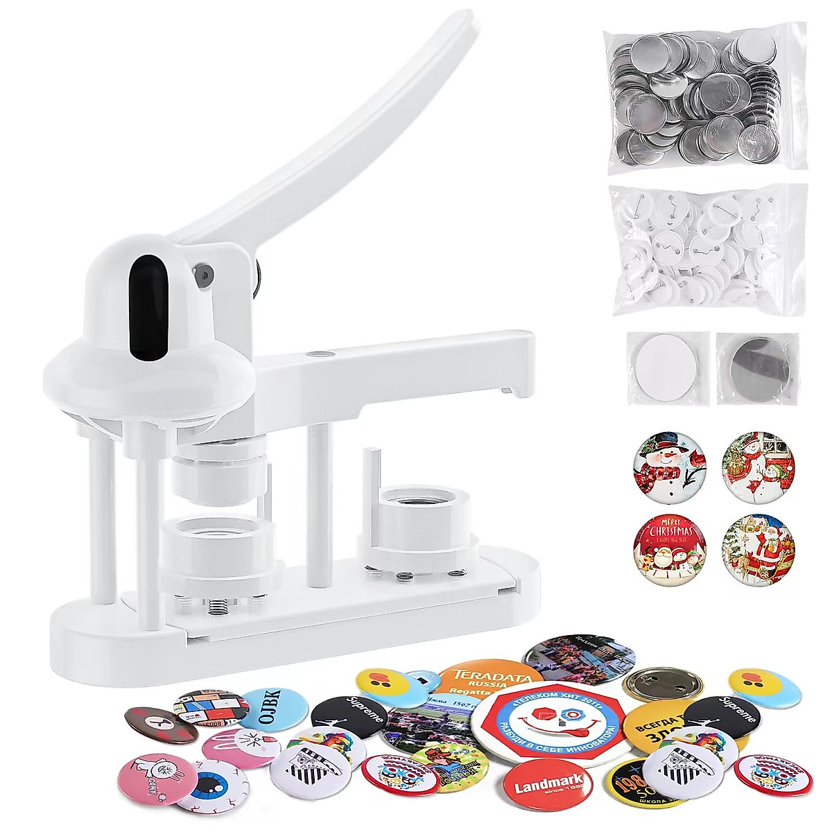 Tigoola Button Maker Machine,32mm(1.25 inch) Pin Maker Machine,Button Press Machine,Badge Press Machine,Craft Gifts for Kids with Free Button Supplies