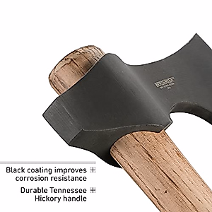 CRKT Berserker Axe: Two Handed Outdoor Axe, Forged 1055 Carbon Steel Blade, Hickory Handle 2736