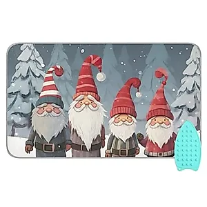 GOODOLD Christmas Gnome Ironing Mat Portable Travel Ironing Pad for Washer,Dryer,Table Top, Iron Board Alternative Cover, Large Heat Resistant Ironing Blanket