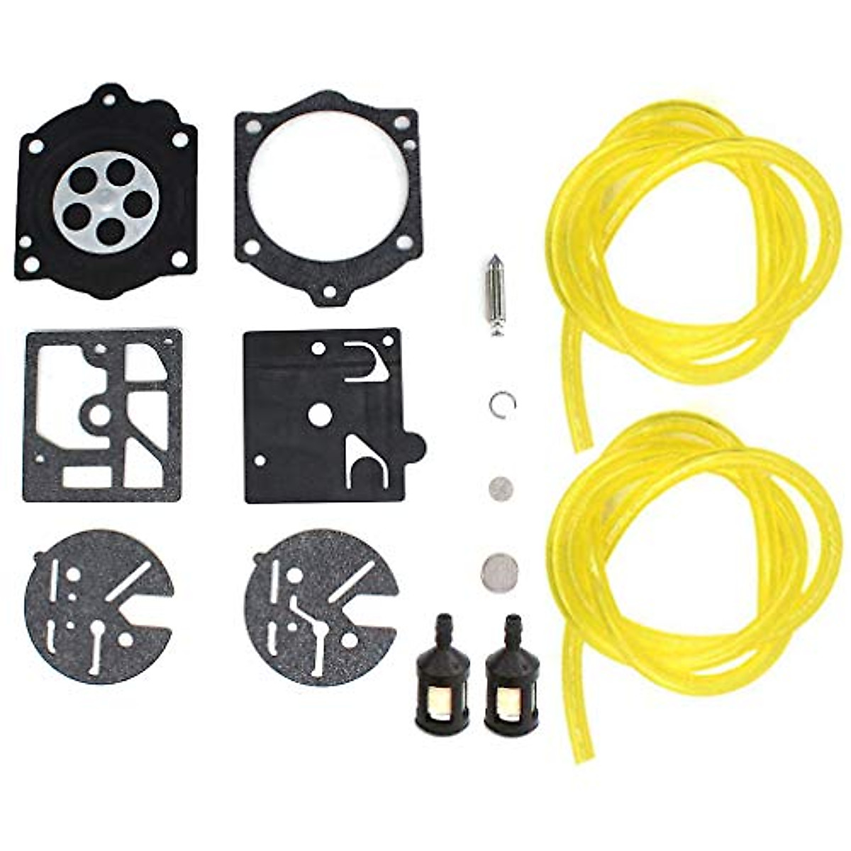 AISEN Carburetor Carb Repair Rebuild Kit for 530035127 Poulan Pro 3400 3700 3800 4000 PP375 PP385 PP395 Fuel Line Filter