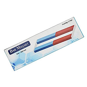 2PK Bar Magnets, 6 Inch - N/S - Includes Keepers - Chrome Steel - Eisco Labs