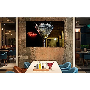 Bulljive Brands Premium Metal Martini Wall Art | Captivating Floating Mount Display | Wall Décor For Home Bar Kitchen And Dining Room | 3 Sizes Large To Small