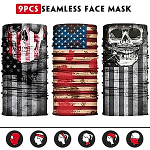Venswell Neck Gaiter Face Mask Men Women,Seamless Bandana Rave Face Cover Scarf Mask,Balaclava,Headband, Head Wrap,Headwear