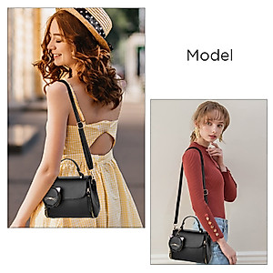 I IHAYNER Fashion Purse and Handbags for Girls Leather Top Handle Satchel Ladies Small Crossbody Shoulder Bag for Women with Kitty Purse Black