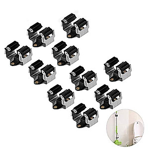 Broom Holder Wall Mount 10 Pack Heavy Duty Metal Mop Broomstick Shovel Handle Hanging Clips Clamp Organizer Hanger Rack Gripper