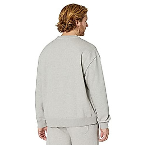 Calvin Klein Men's Relaxed Fit Monogram Logo Fleece Sweatshirt, Heroic Grey Heather, Medium