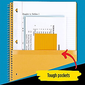 Five Star Spiral Notebooks, 6 Pack, 1-Subject, Wide Ruled Paper, 10-1/2" x 8", 100 Sheets, Assorted Colors Will Vary, 6 Count (Pack of 1)